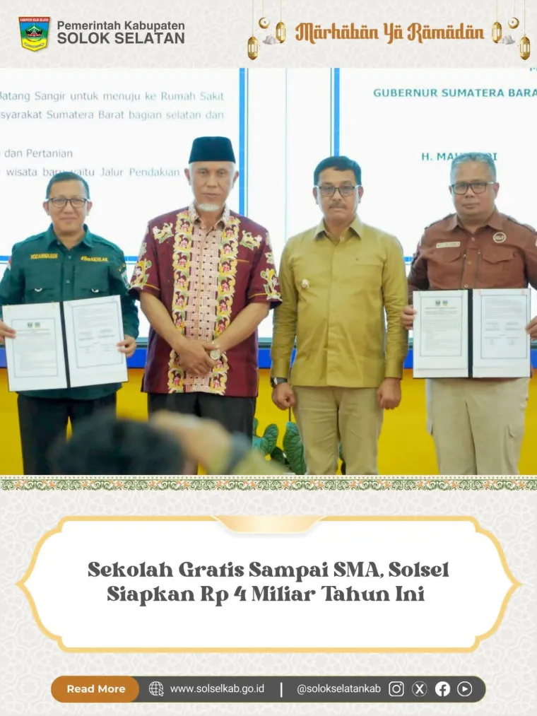 Sekolah Gratis Sampai SMA, Solsel Siapkan Rp 4 Miliar Tahun Ini ...